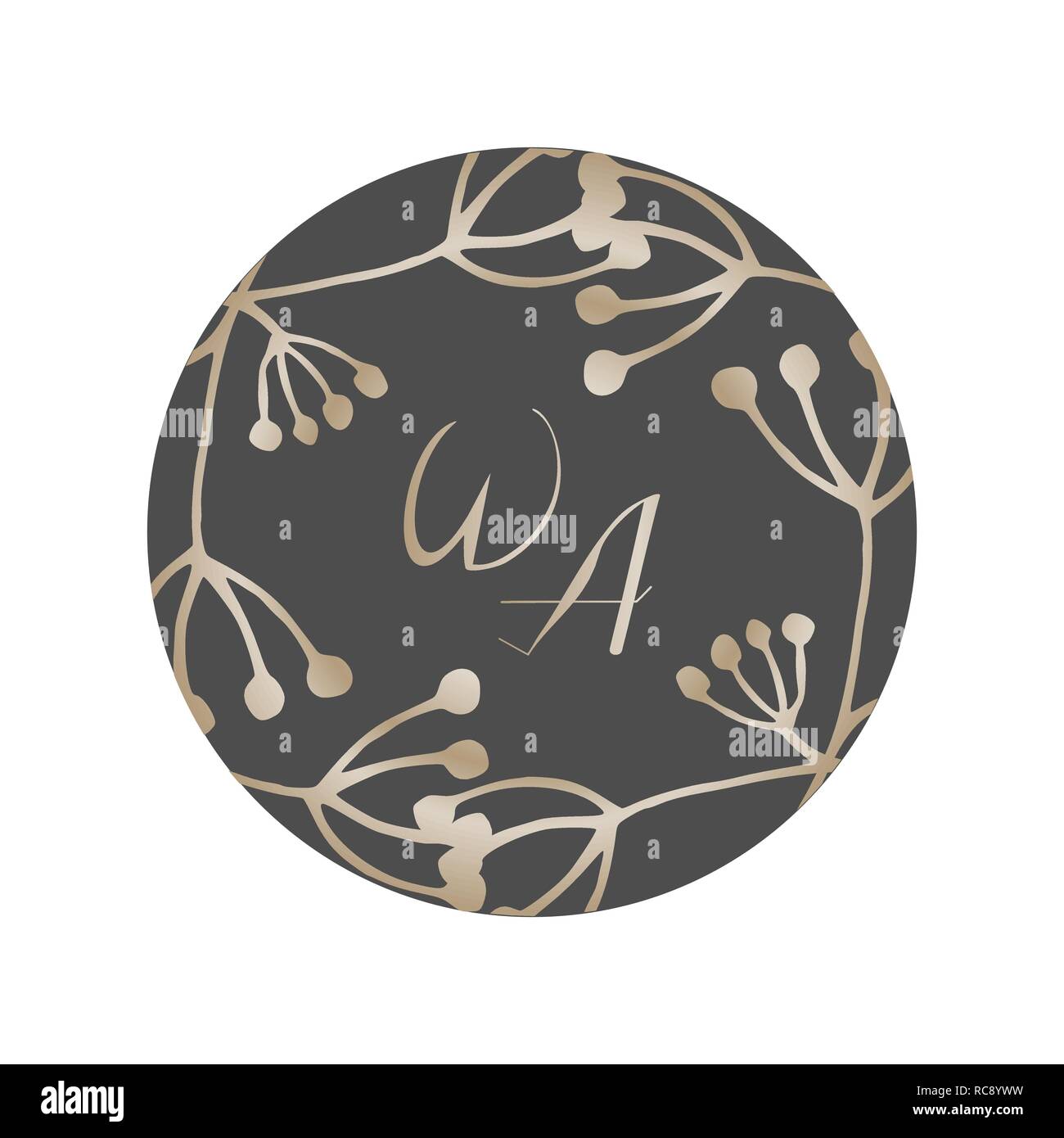 Modern and elegant monogram wreath logo design for florists, cosmetics ...