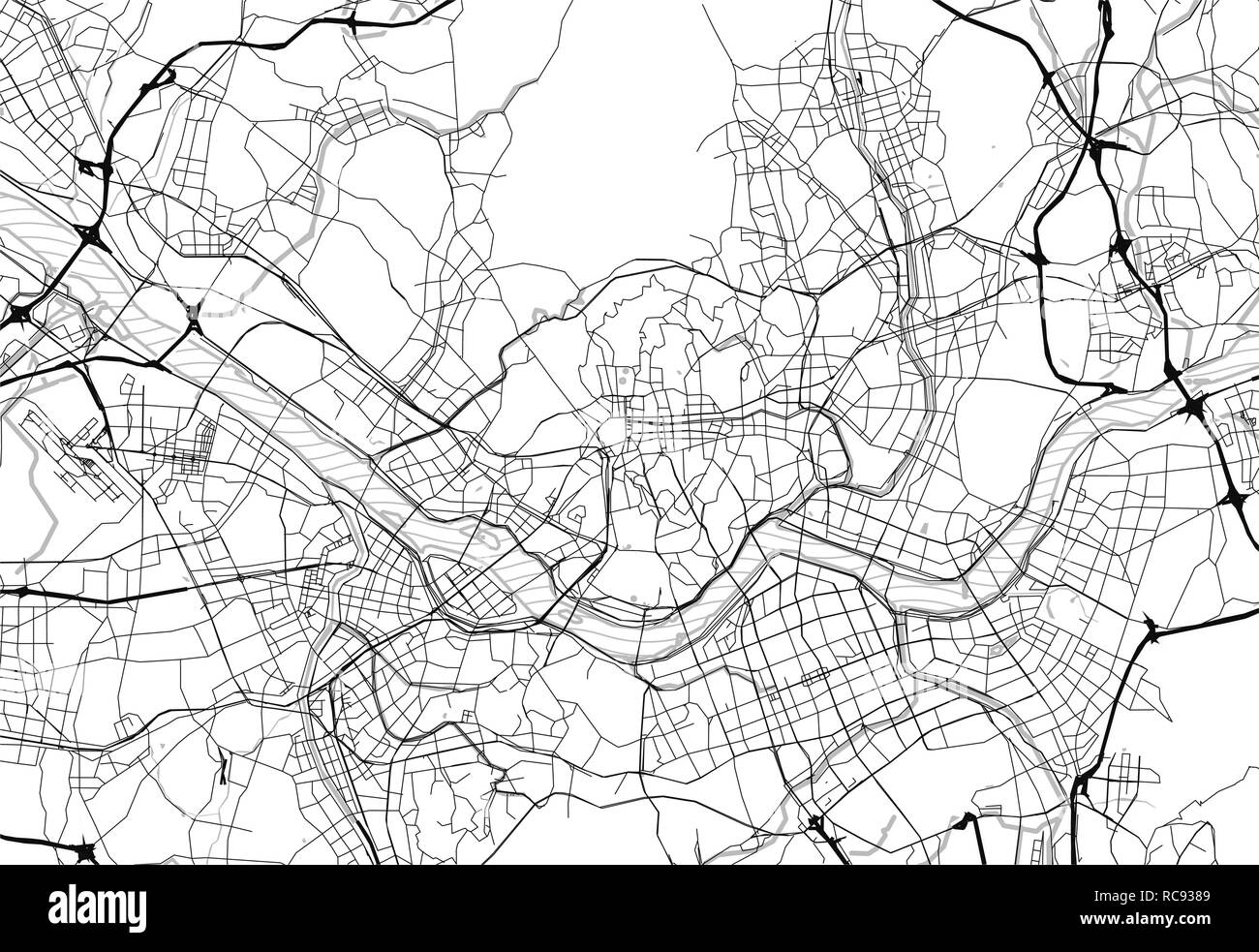 Area map of Seoul, South Korea. This artmap of Seoul contains geography ...