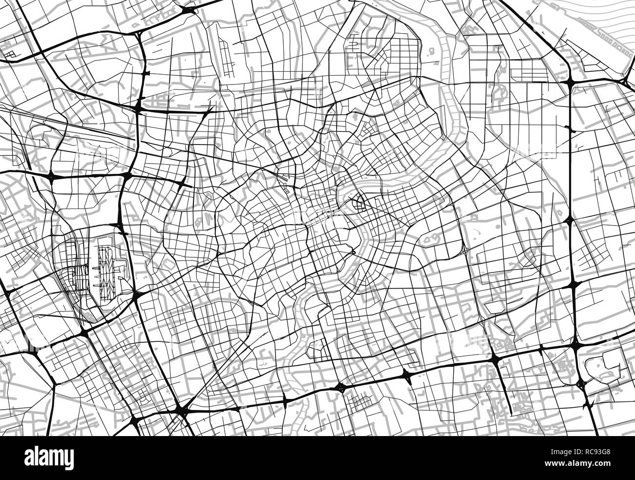 Area map of Shanghai, China. This artmap of Shanghai contains geography ...