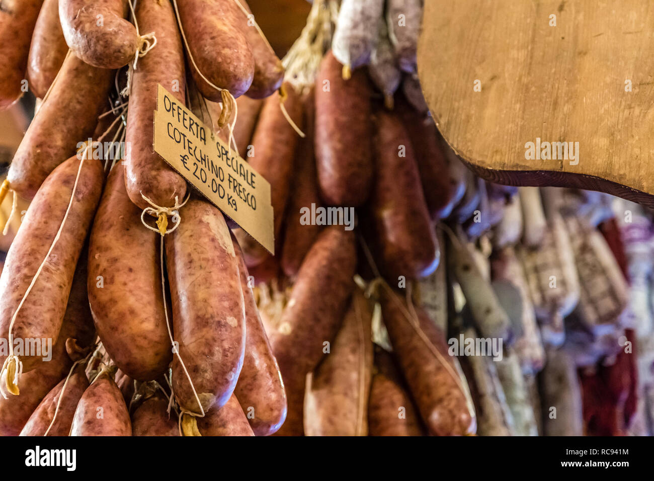Pork sausages food label hi-res stock photography and images - Alamy