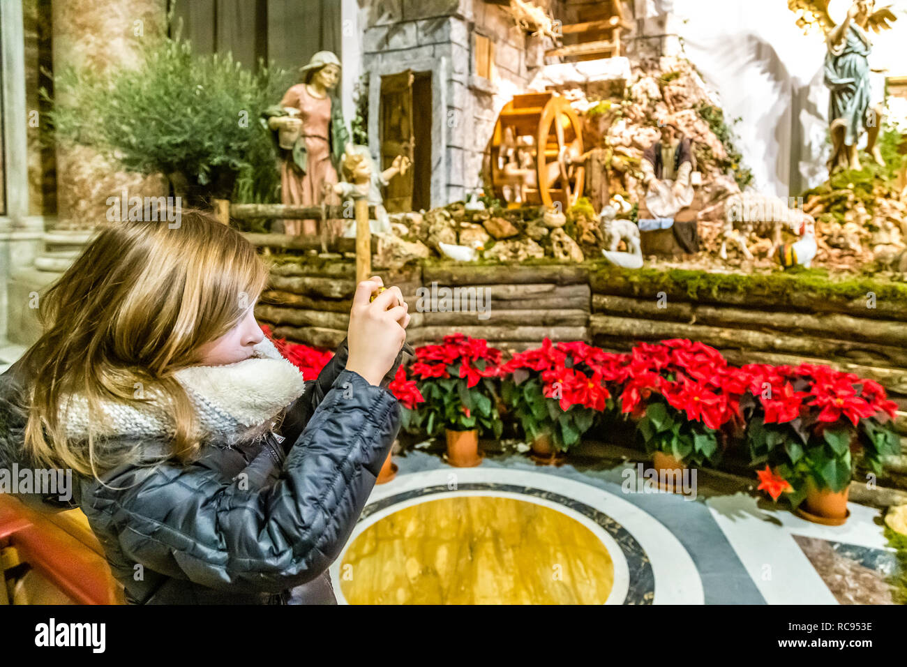 Nativity scene inside catholic church hi-res stock photography and ...