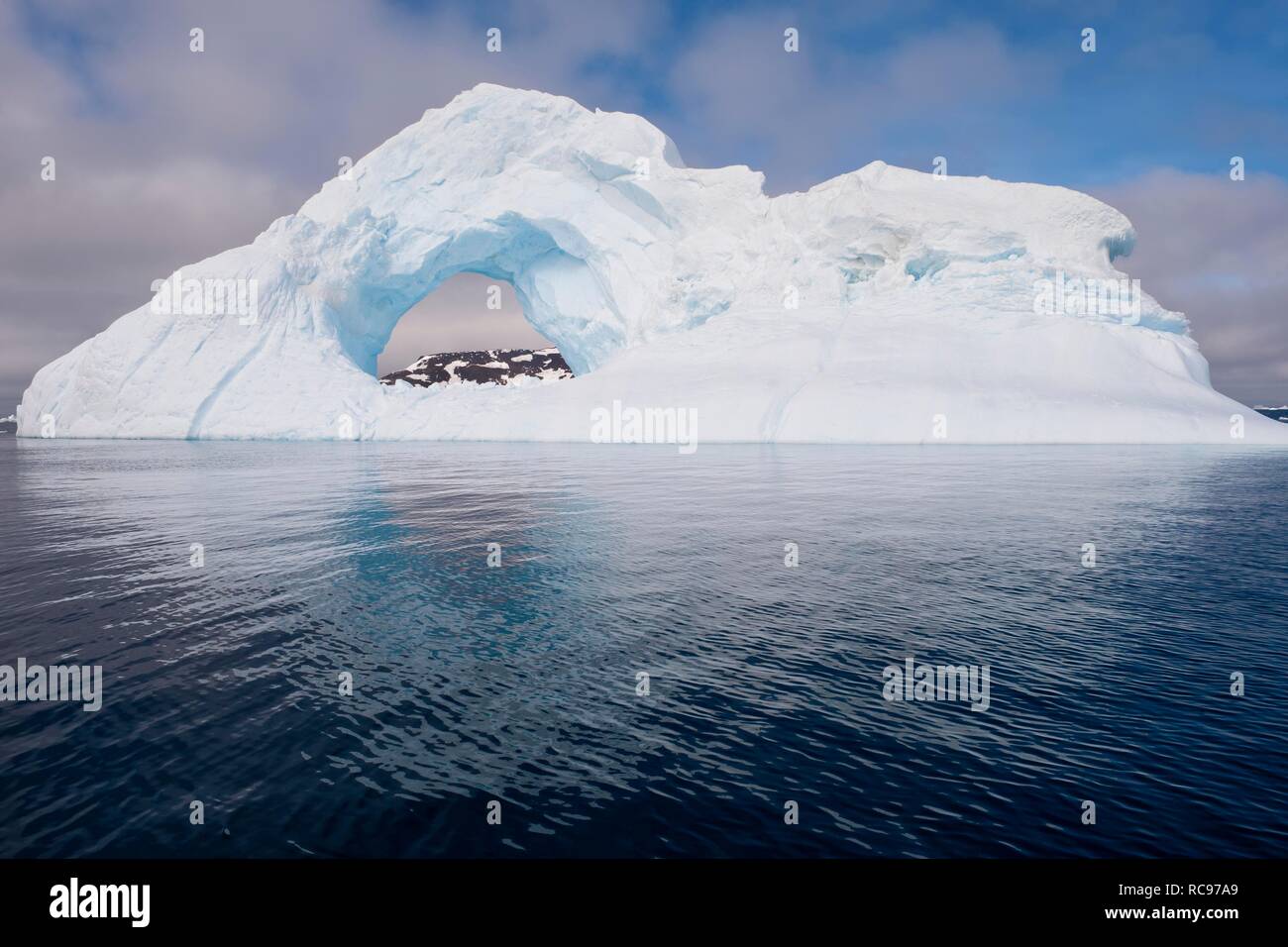 Natural arch carved in an iceberg, Antarctic Sound, Antarctic Peninsula ...