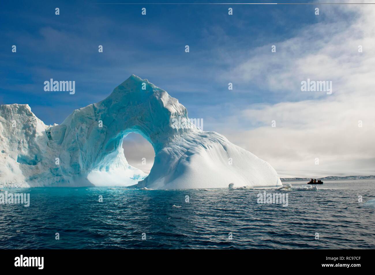 Natural arch carved in an iceberg, Antarctic Sound, Antarctic Peninsula ...