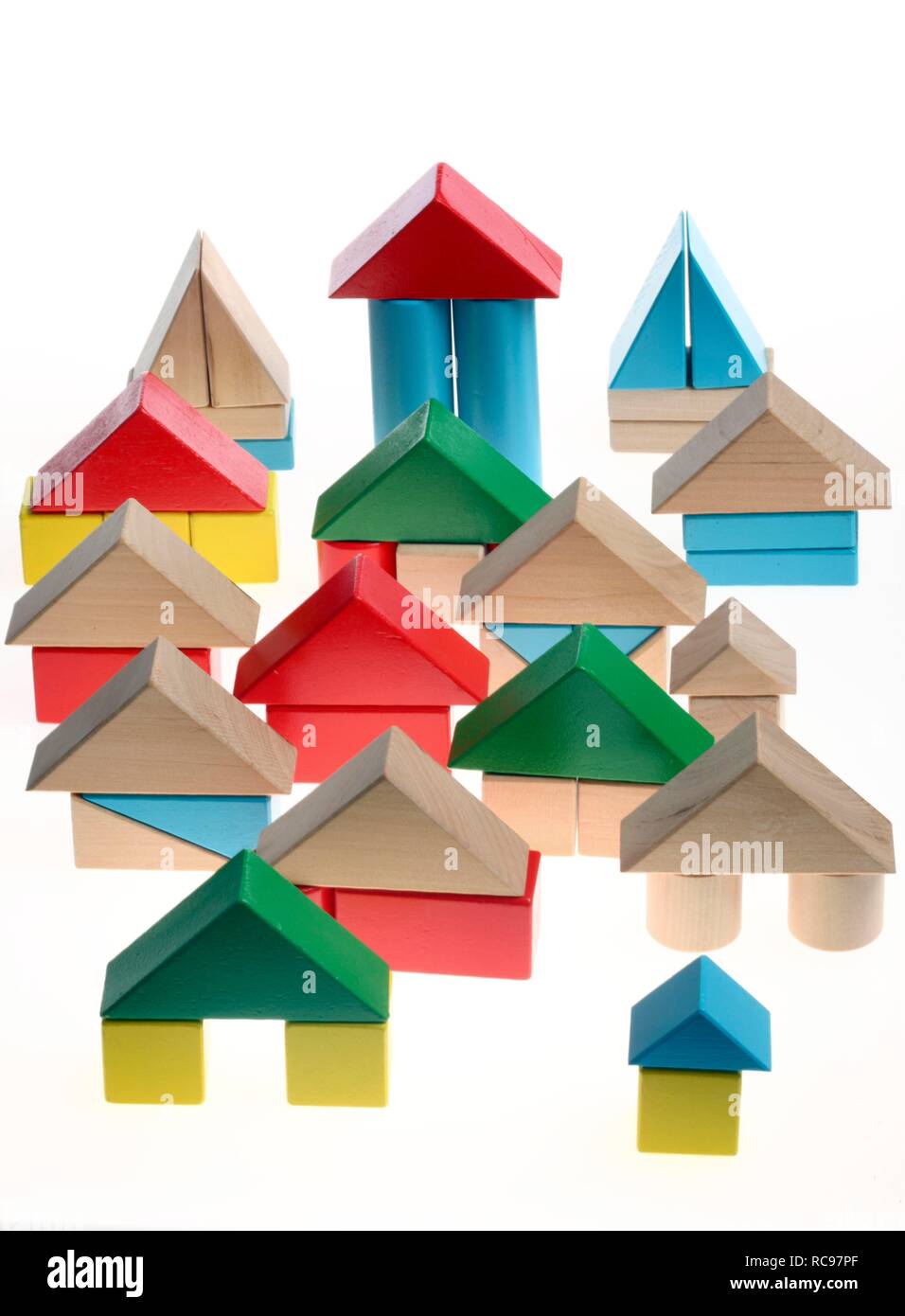 Many houses made of toy blocks, symbolic image living for in the city ...