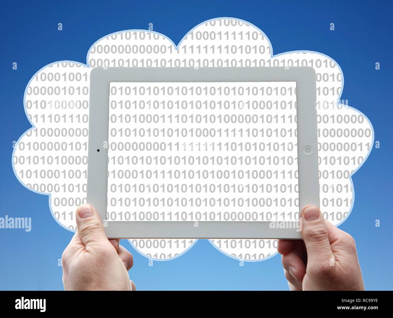 IPad, clouds, sky, symbolic image for cloud computing, cloud Stock ...