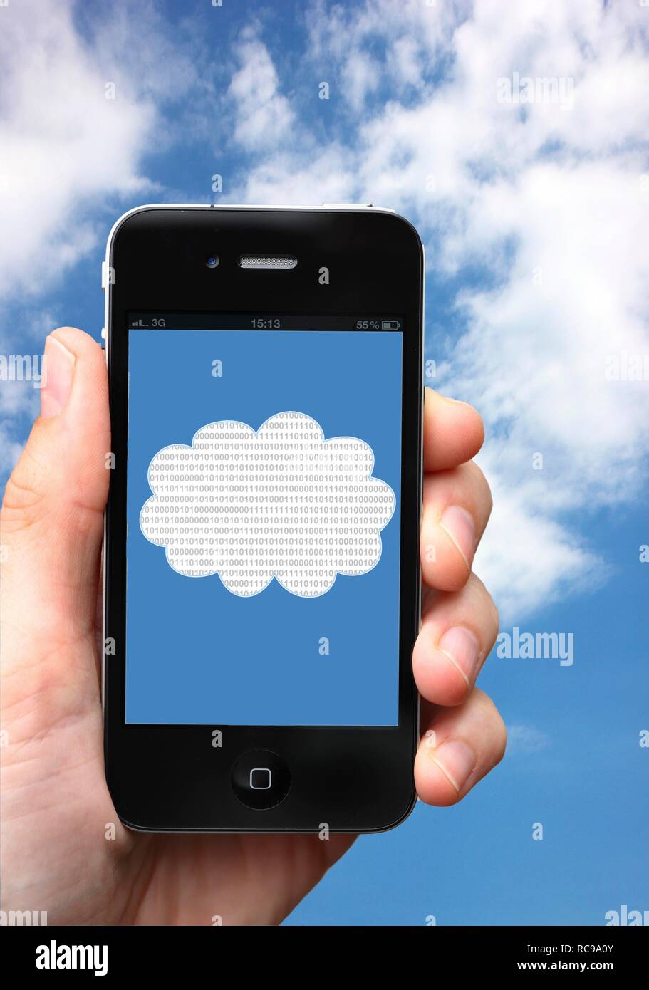 IPhone, clouds, sky, symbolic image for cloud computing, cloud Stock ...
