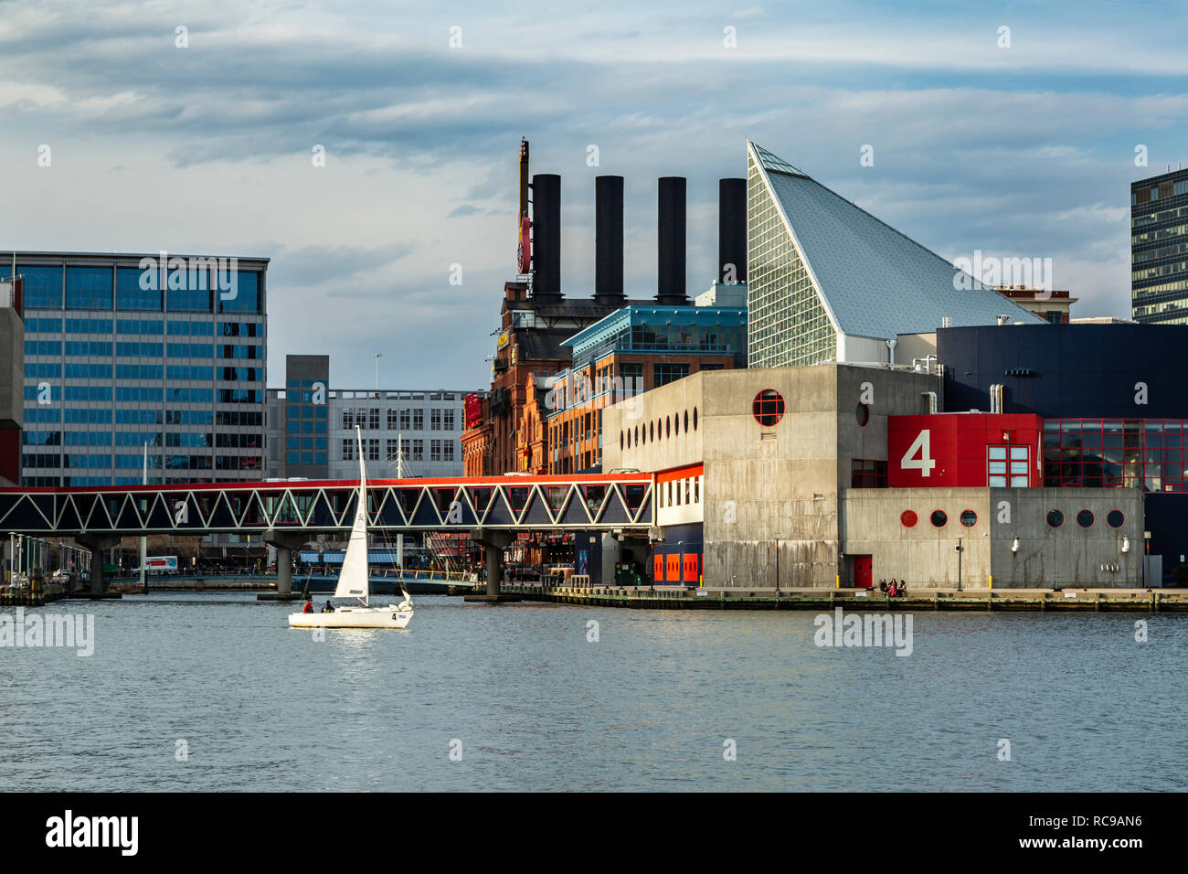 Sailboat and Marine Mammal Pavilion, National Aquarium, Inner Harbor ...