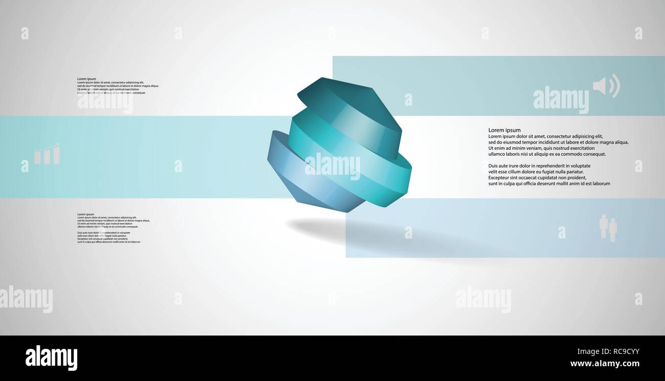 3D illustration infographic template. The round octagon is divided to ...