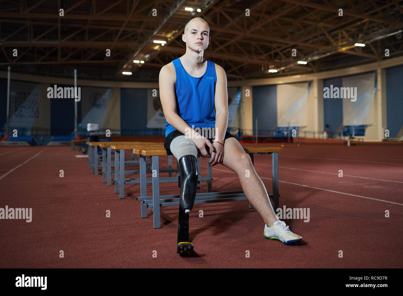 Runner on bench Stock Photo - Alamy