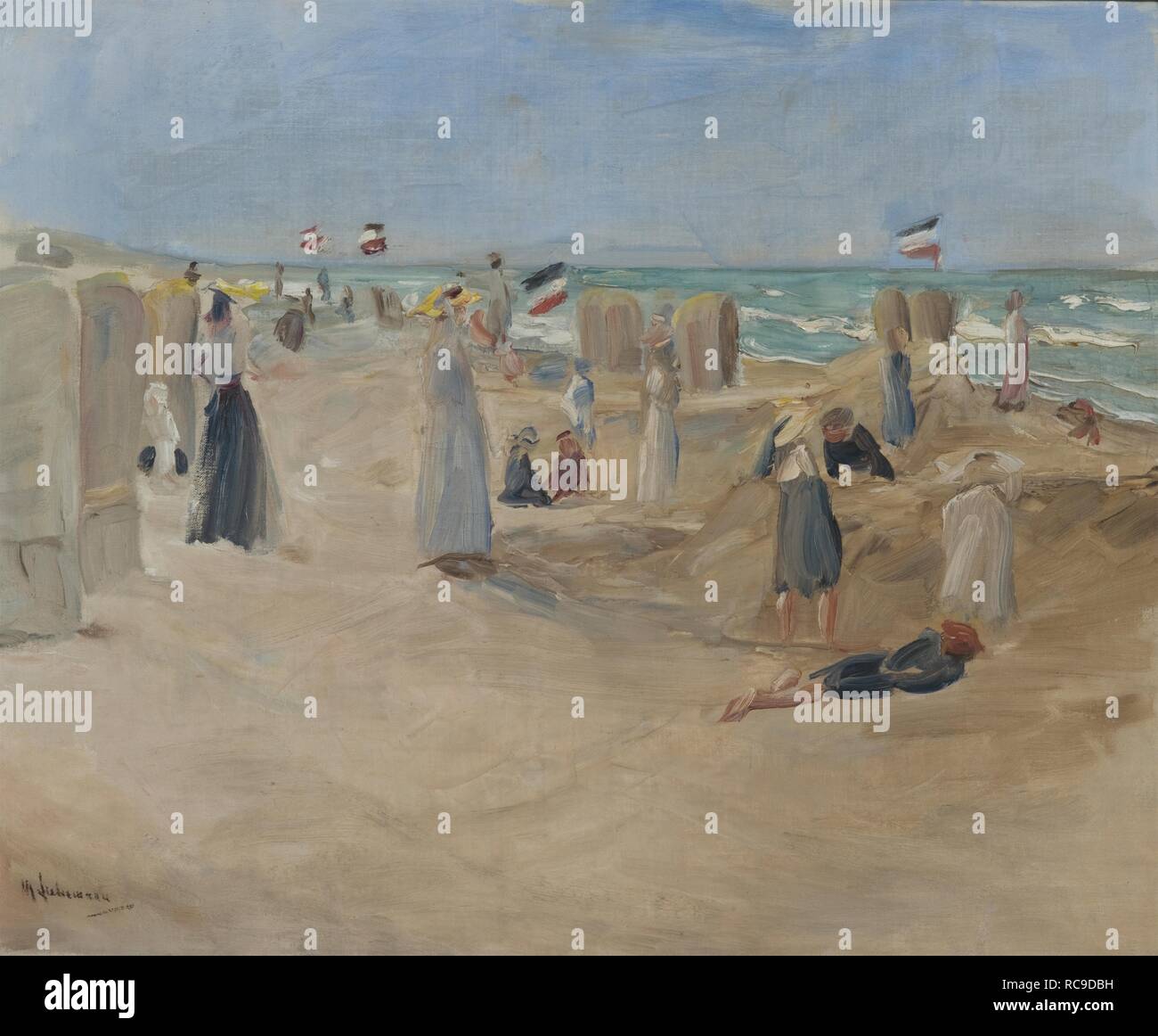 On the beach at Noordwijk. Museum: Von der Heydt Museum, Wuppertal. Author: LIEBERMANN, MAX ...