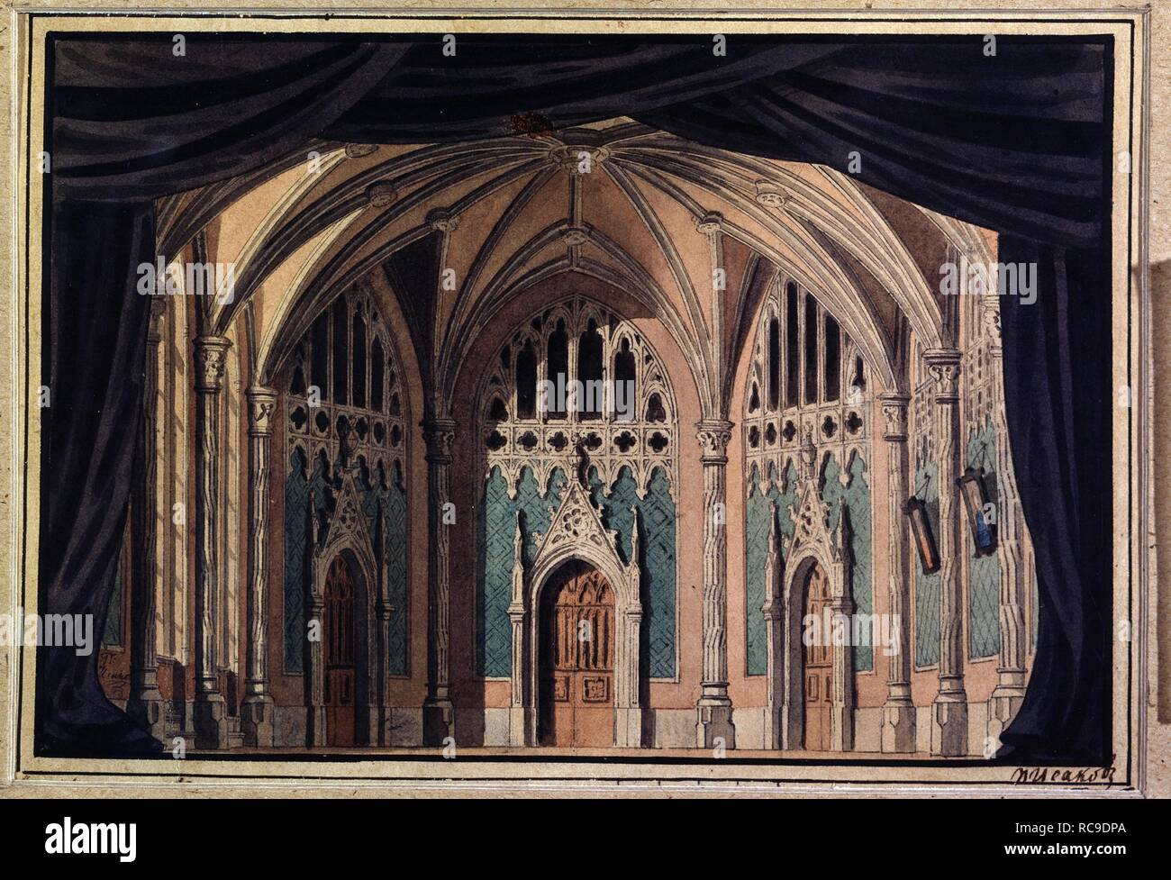 Stage design for the theatre play Hamlet by W. Shakespeare. Museum ...