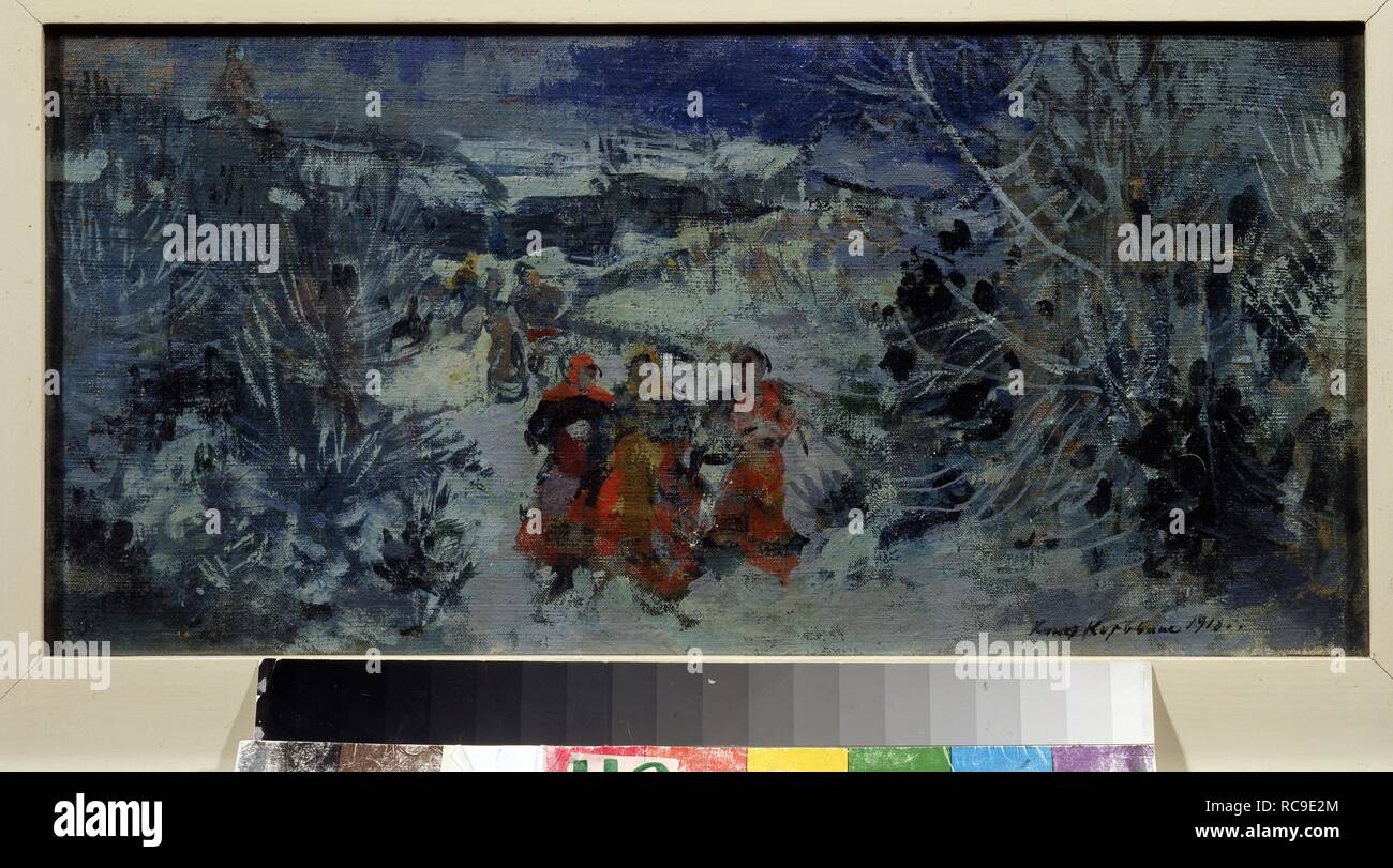 Stage design for the opera Christmas Eve by N. Rimsky-Korsakov. Museum ...