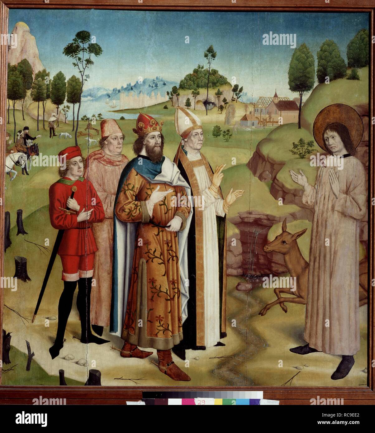 Saint Giles and King Wamba at the royal hunt. Museum: State A. Pushkin ...