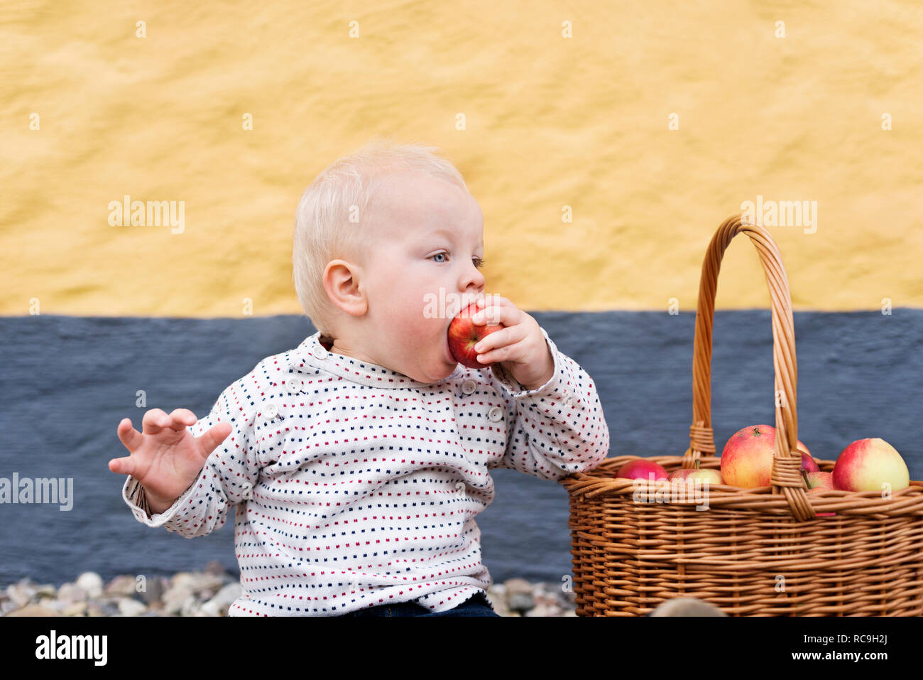 Small boy eating an apple hi-res stock photography and images - Alamy