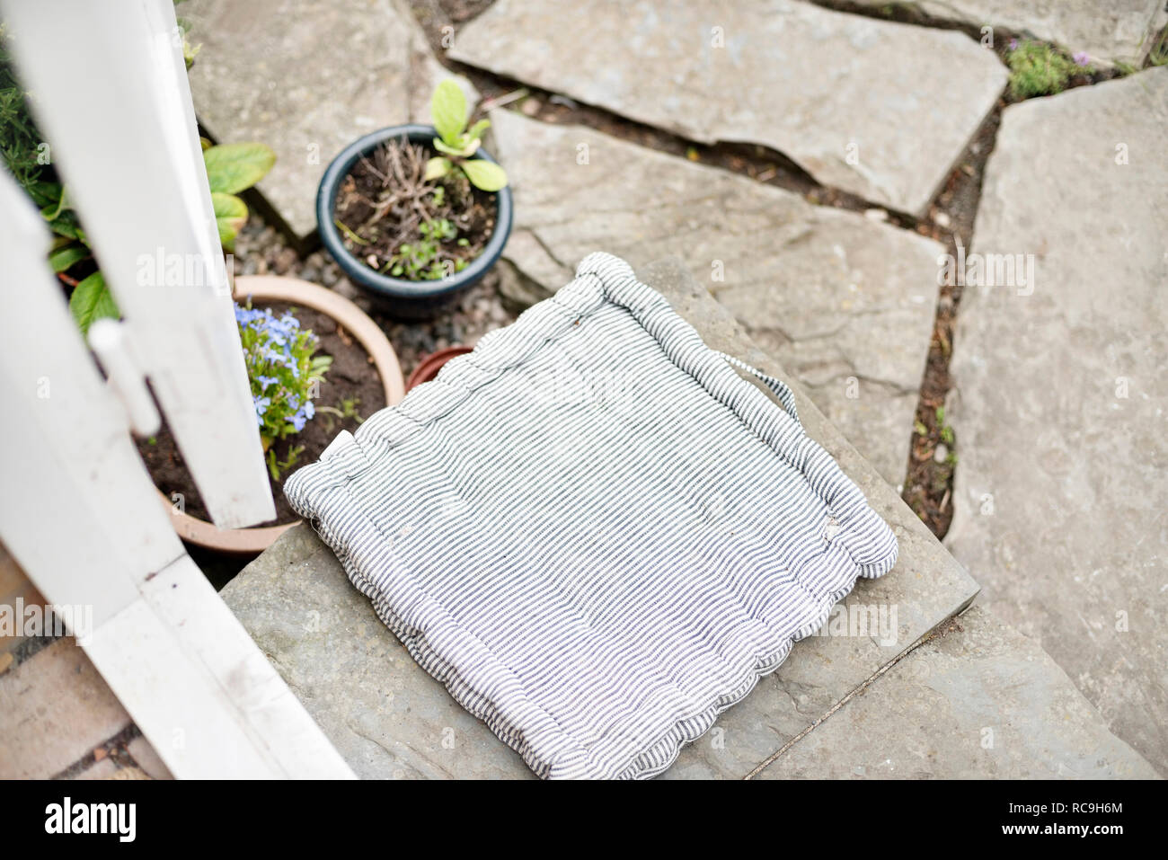 Seat pillow on slabs Stock Photo - Alamy