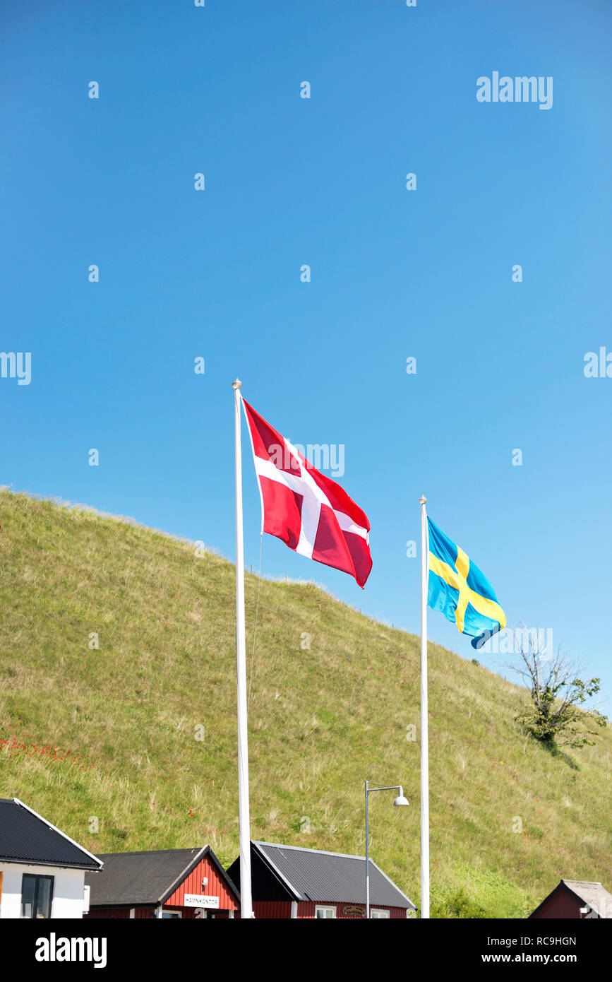 Swedish and Danish flags Stock Photo - Alamy