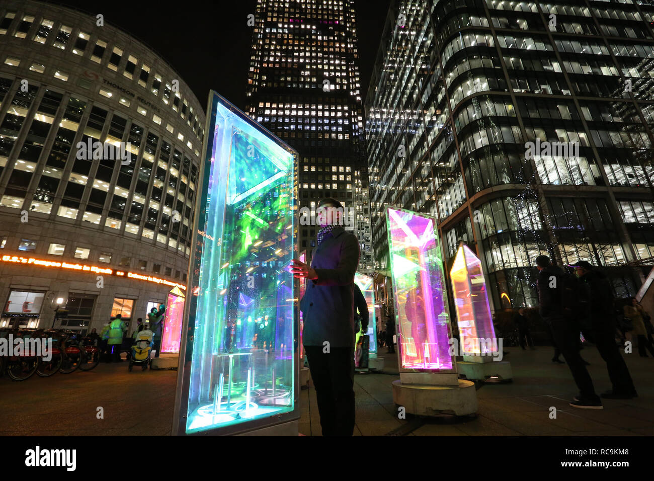 EDITORIAL USE ONLY Lewis Durkinn interacts with Prismatica by Raw ...