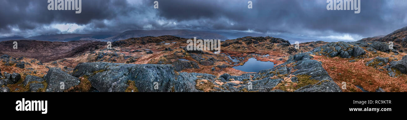 Panorama image of the scottish highlands during stormy weather Stock ...