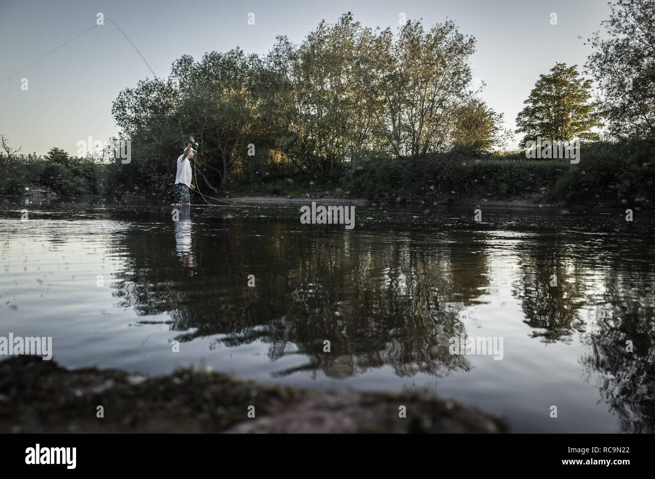 Man fishing river wye hi-res stock photography and images - Alamy