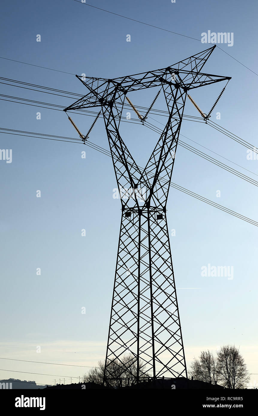 High voltage pylons Stock Photo - Alamy