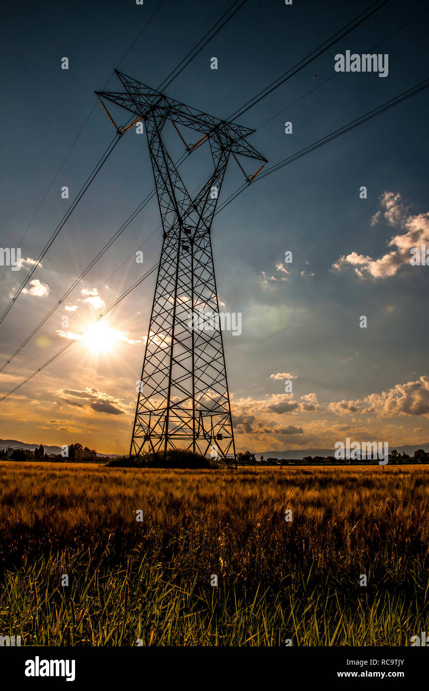 High voltage pylons Stock Photo - Alamy