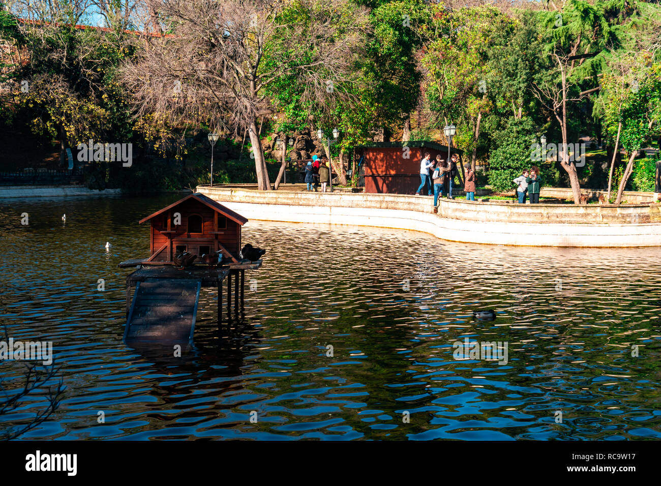 ISTANBUL, TURKEY - DEC 06, 2018 : Scenic autumn view with small lake ...