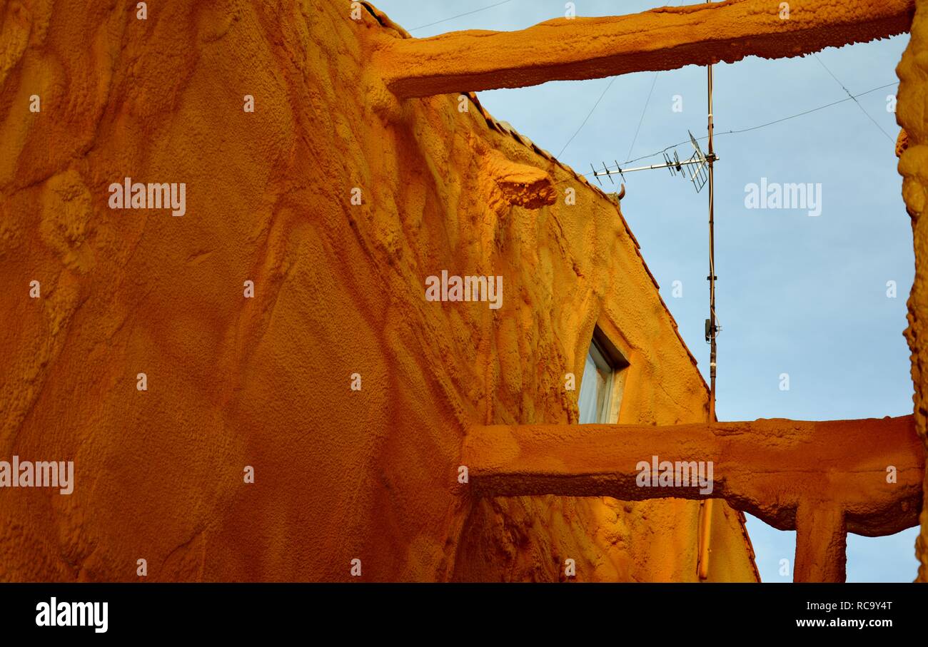 Orange timber wall hi-res stock photography and images - Alamy