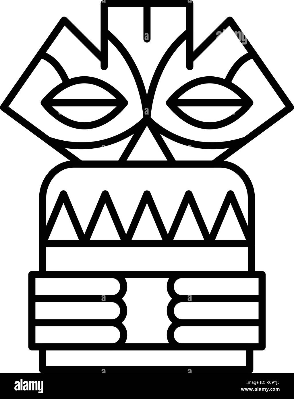 Tiki tribal wooden antique Stock Vector Images - Alamy