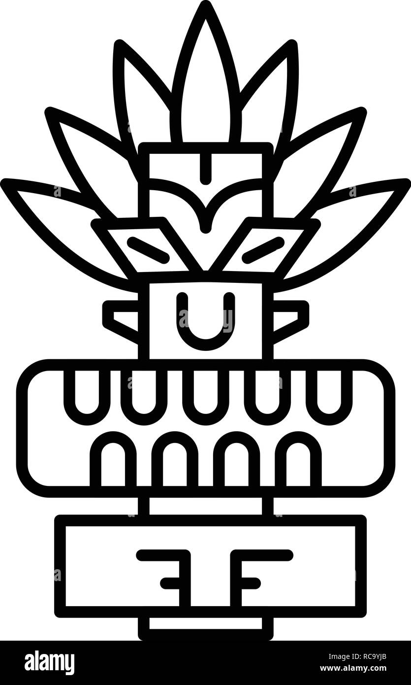 Tiki tribal wooden antique Stock Vector Images - Alamy