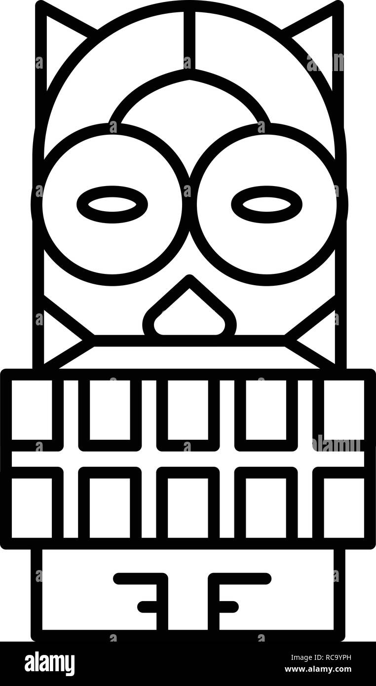 Maya wood idol icon, outline style Stock Vector Image & Art - Alamy
