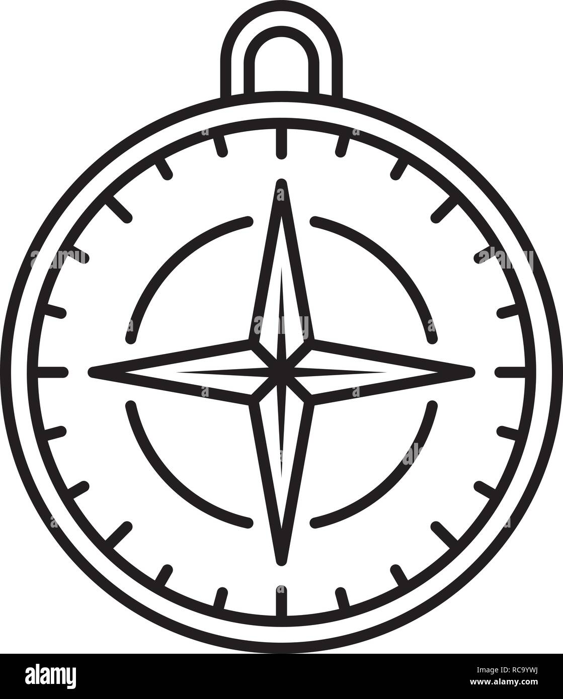 Navigation compass icon, outline style Stock Vector Image & Art - Alamy