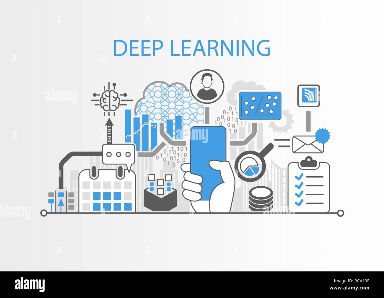 Deep learning neural network Stock Vector Images - Alamy