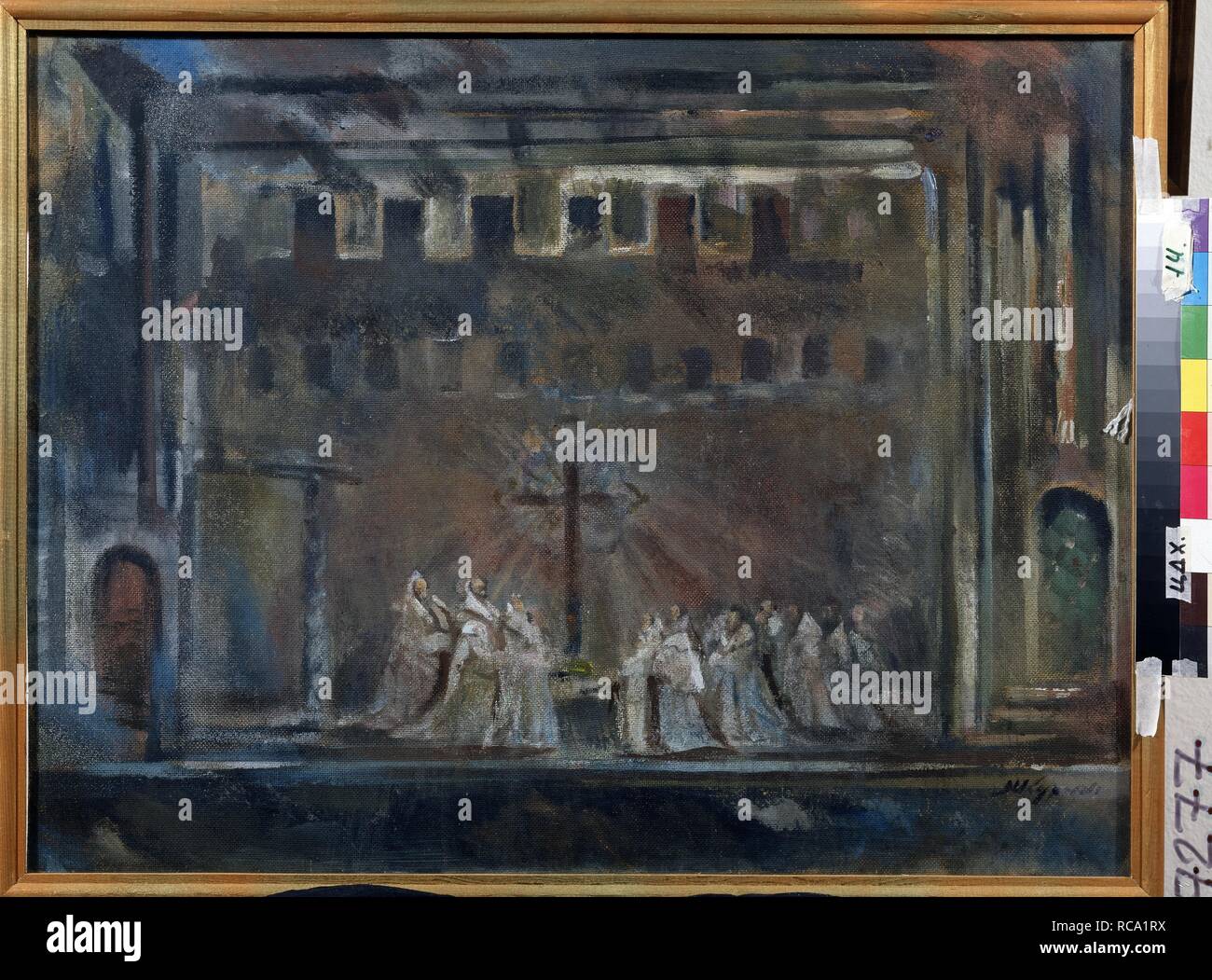 Stage design for the opera Tannhäuser and the Singers' Contest on the ...