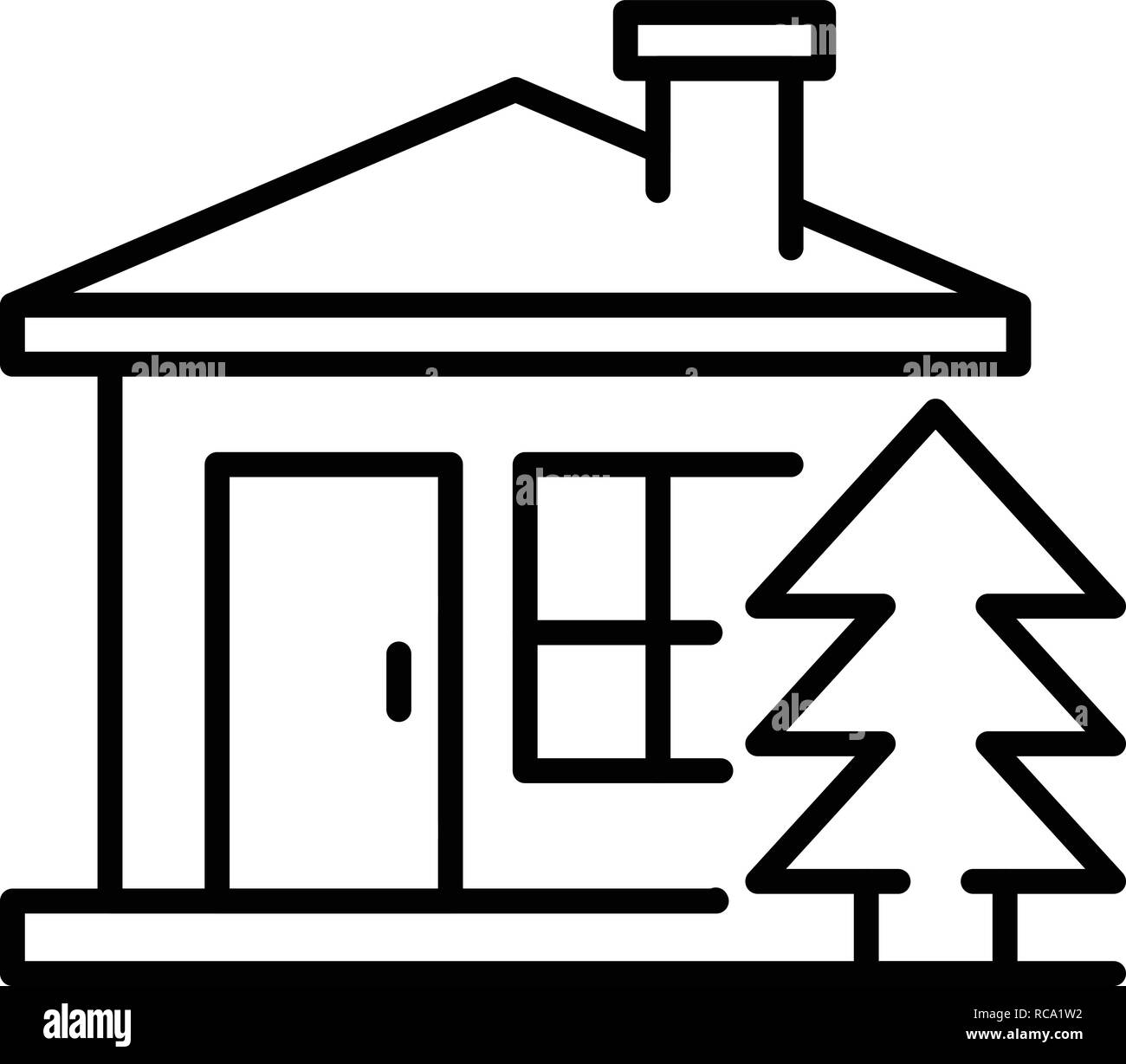 Mountain wood house icon, outline style Stock Vector Image & Art - Alamy