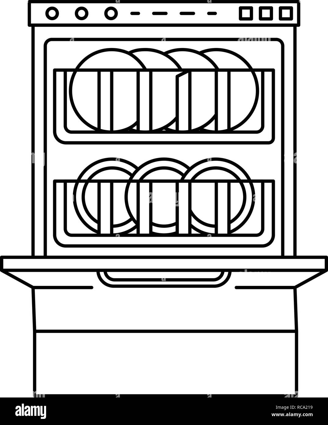 Full dishwasher icon, outline style Stock Vector Image & Art - Alamy