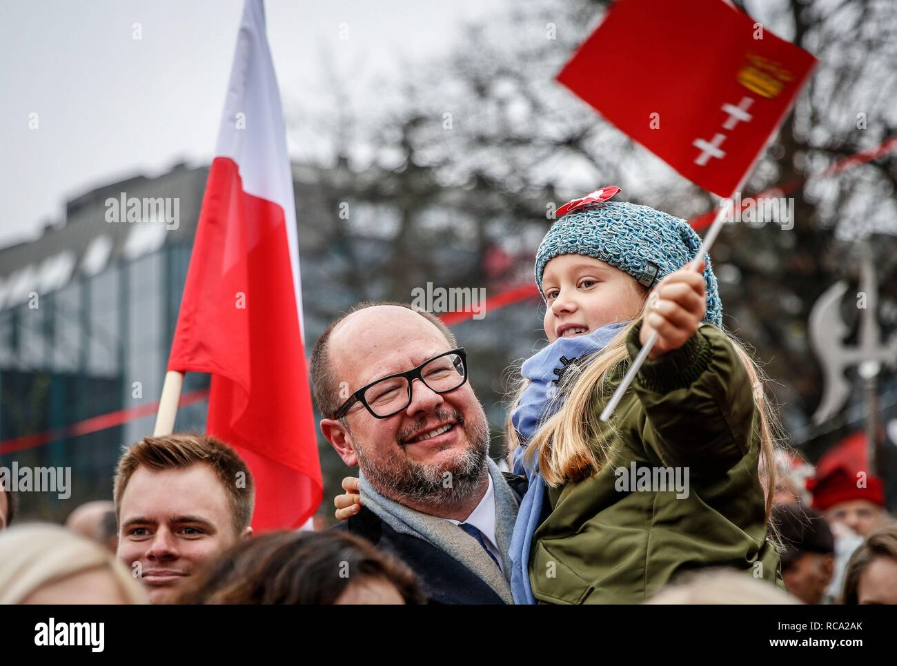 11.11.2018 Gdansk. Pawel Adamowicz with his daughter Teresa Pawel ...
