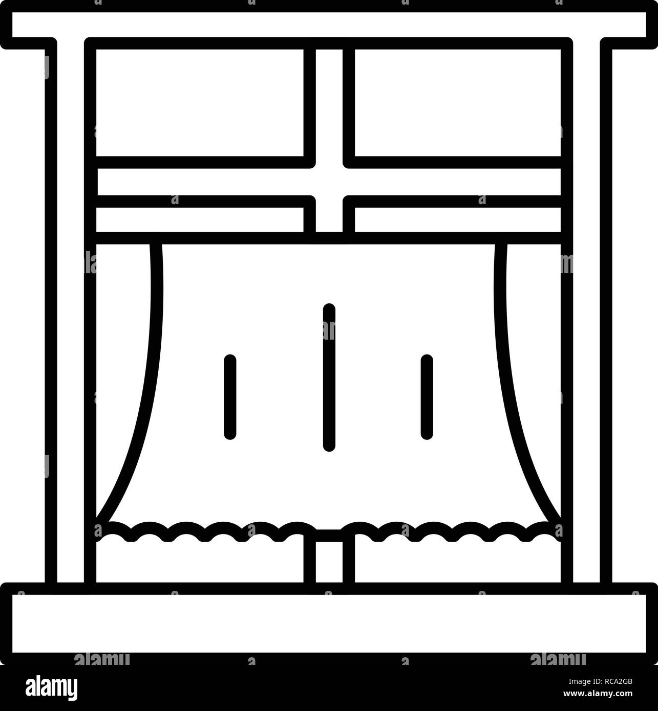 Room window curtain icon, outline style Stock Vector Image & Art - Alamy
