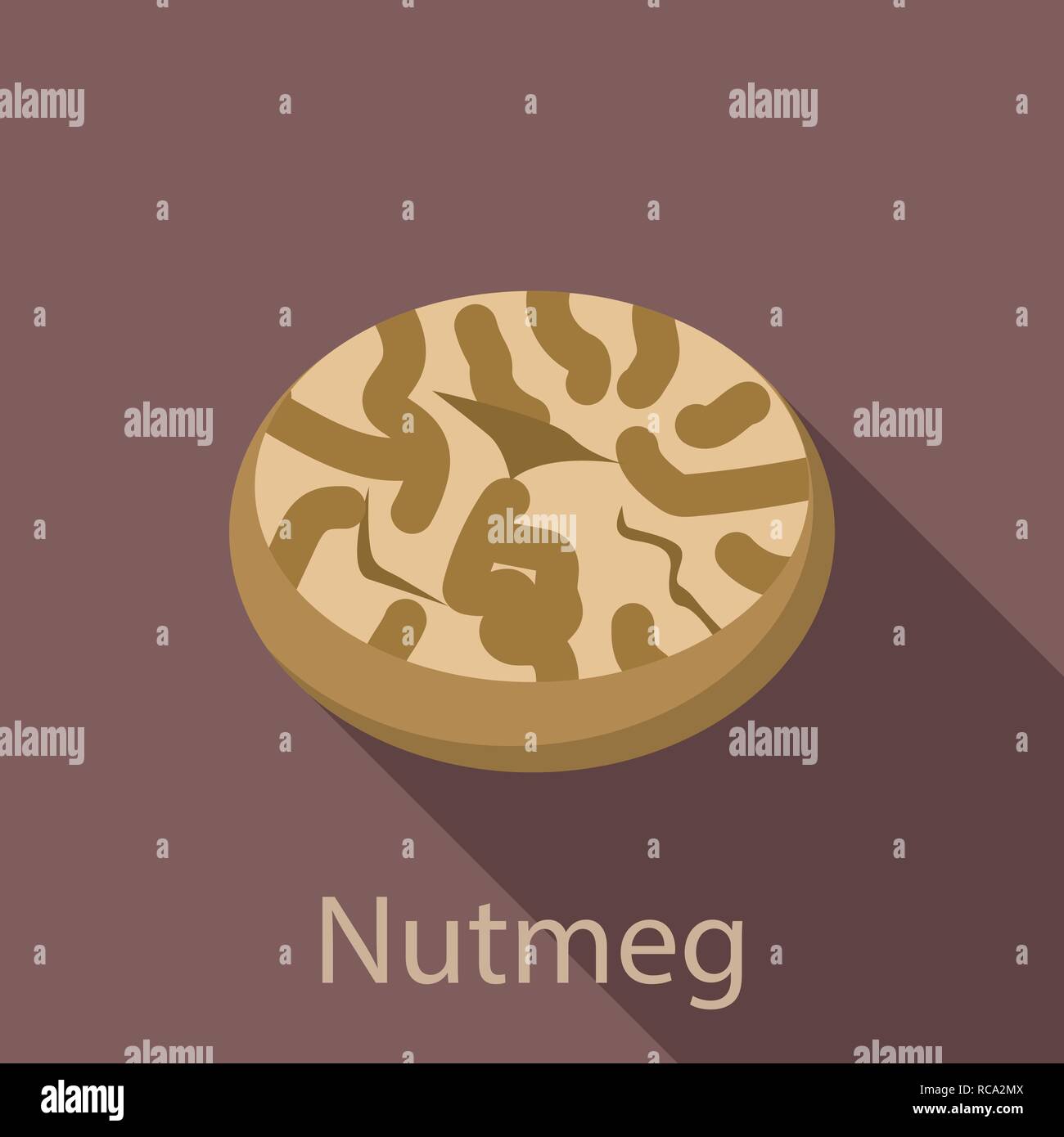 Nutmeg icon, flat style Stock Vector Image & Art - Alamy