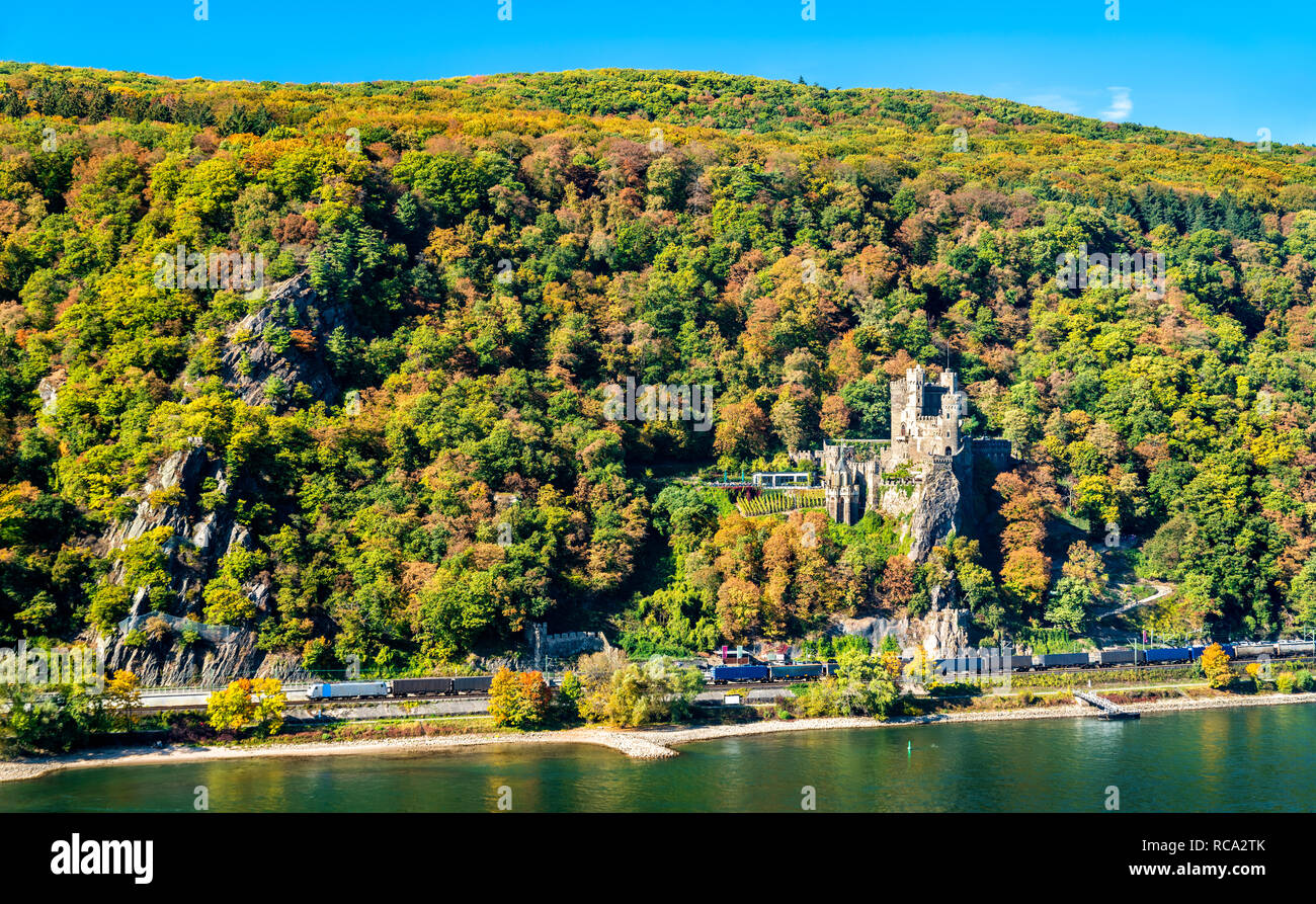 Rheinstein Castle in the Rhine Gorge, Germany Stock Photo - Alamy