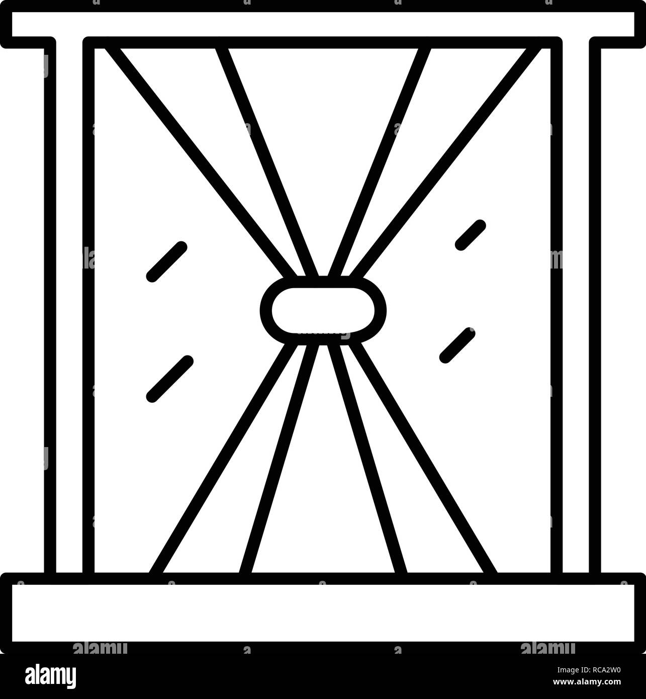 Abstract window curtain icon, outline style Stock Vector Image & Art ...