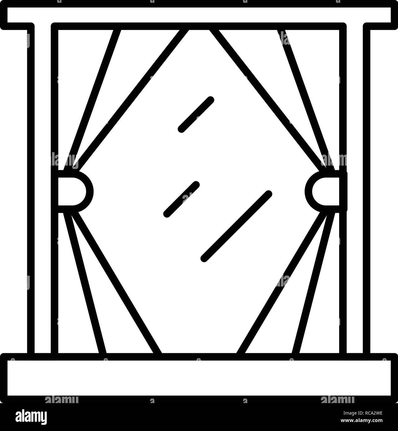 Cute window curtain icon, outline style Stock Vector Image & Art - Alamy