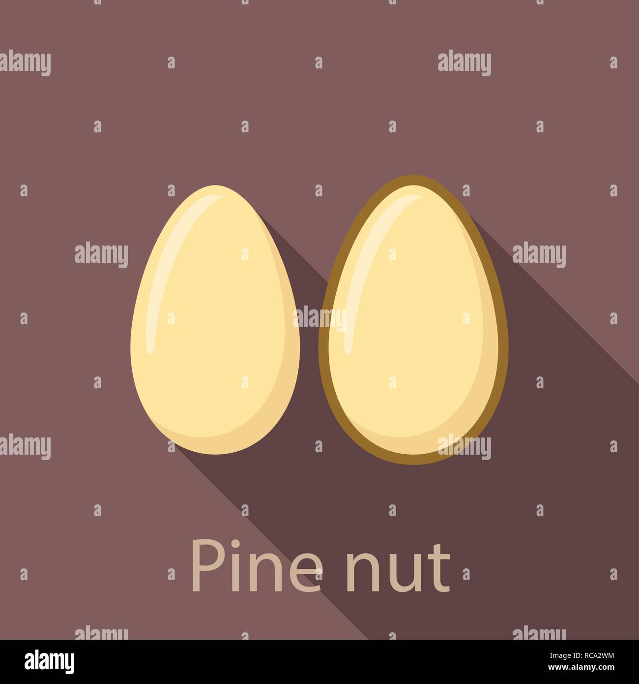 Pine nut icon, flat style Stock Vector Image & Art - Alamy