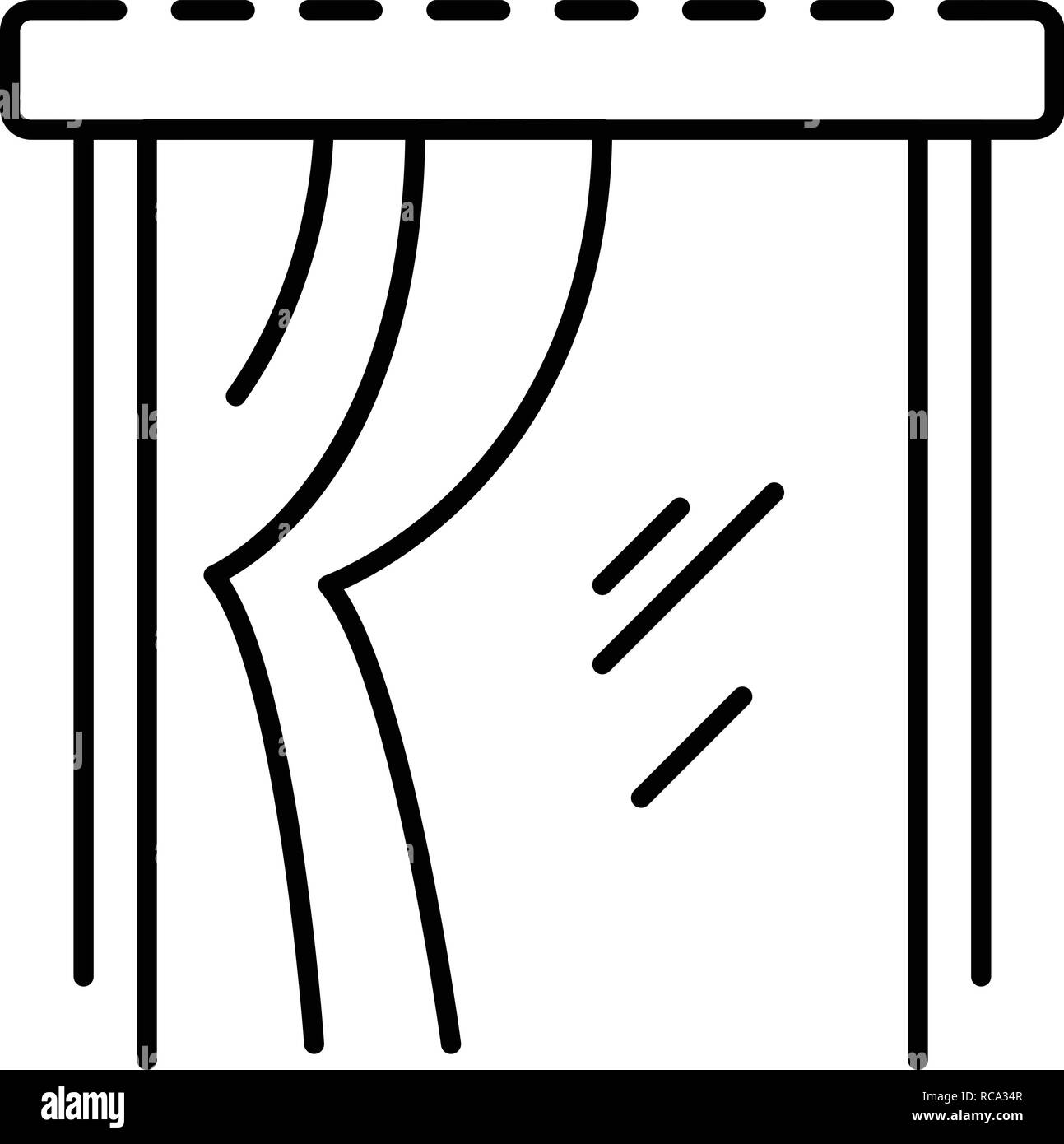 Window left curtain icon, outline style Stock Vector Image & Art - Alamy