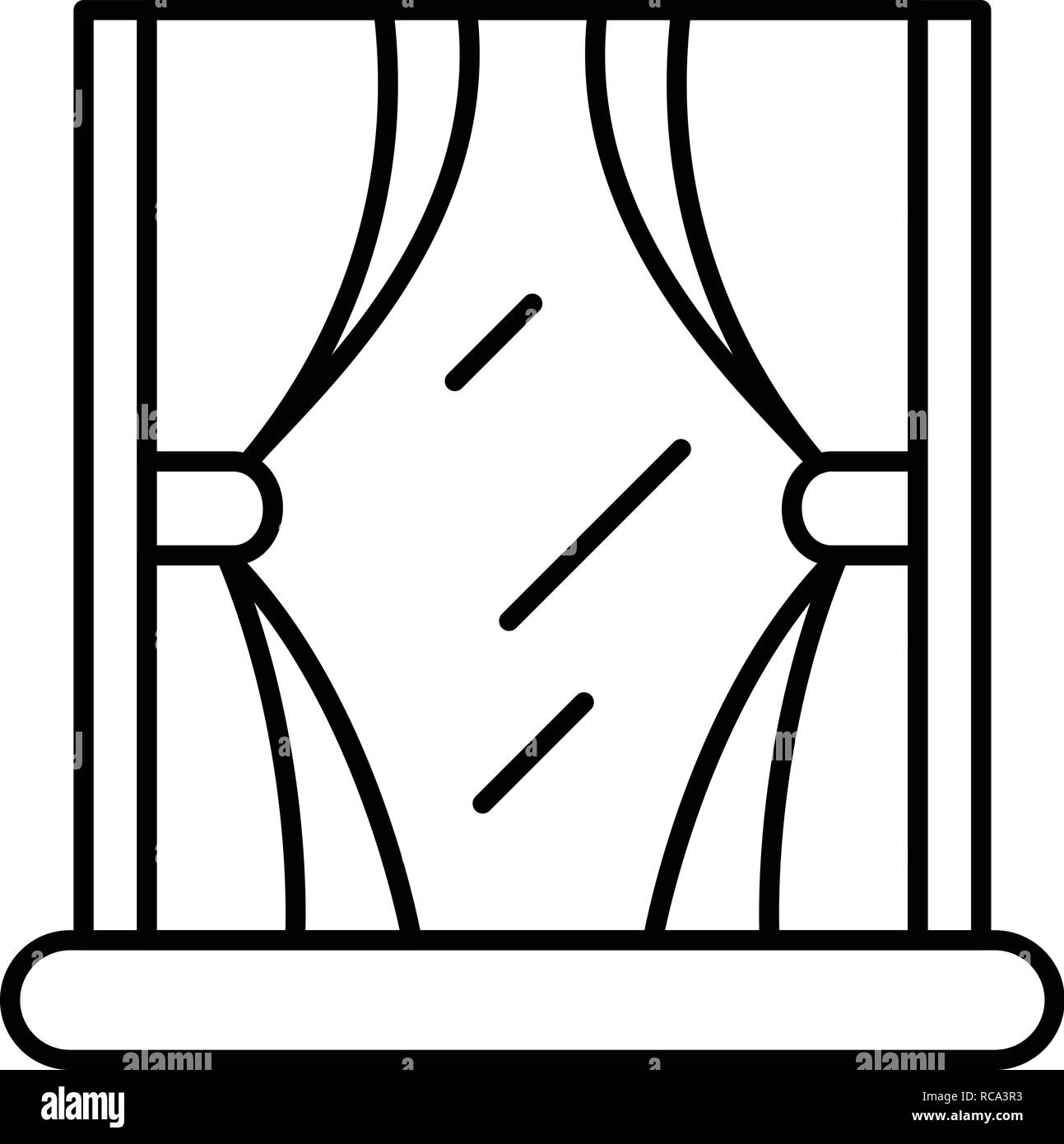 Classic curtain icon, outline style Stock Vector Image & Art - Alamy