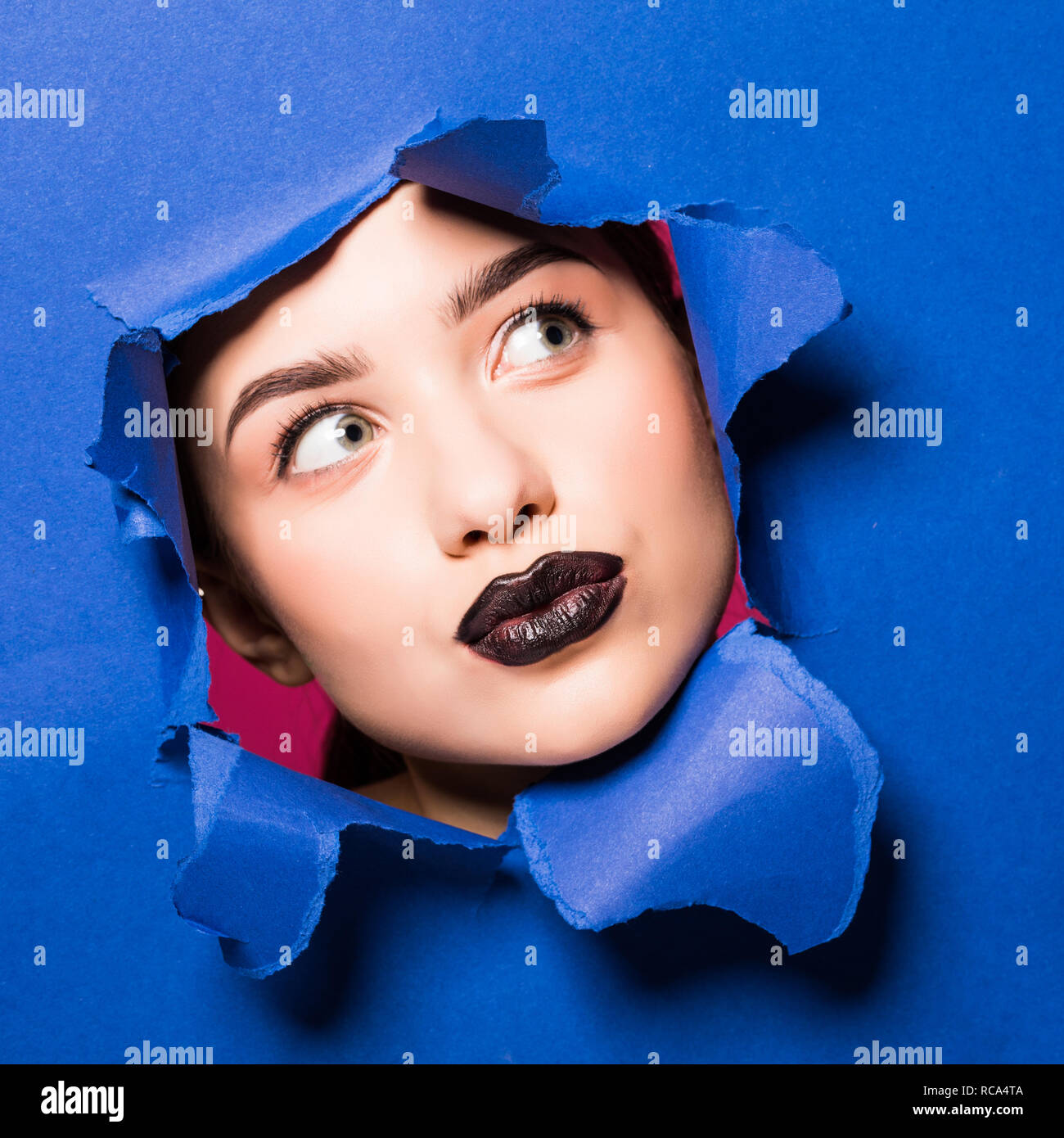 Curious fashion model wearing hi-res stock photography and images - Alamy