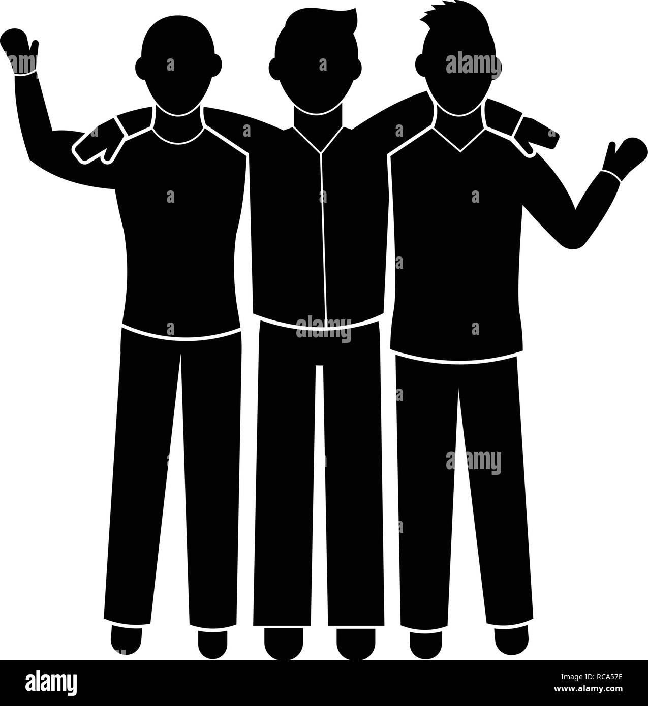 Three friend brotherhood icon, simple style Stock Vector Image & Art ...