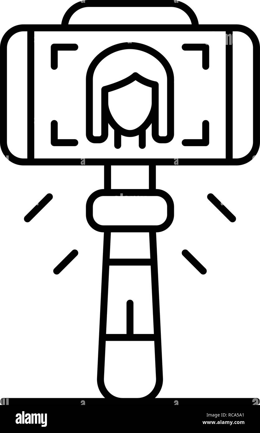 Woman take selfie icon, outline style Stock Vector Image & Art - Alamy