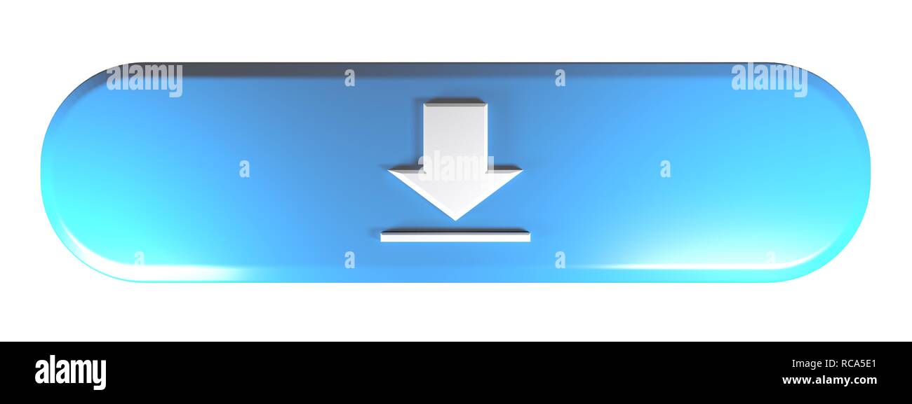 Blue rounded rectangle DOWNLOAD - 3D rendering illustration Stock Photo ...