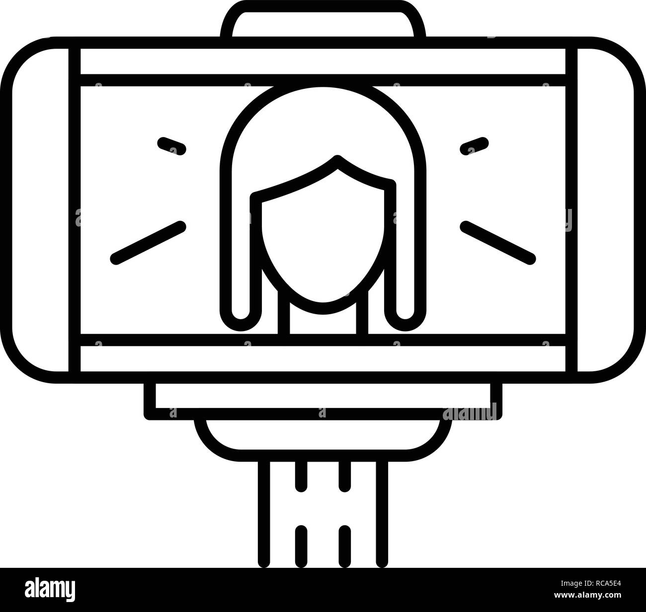 Girl selfie smartphone icon, outline style Stock Vector Image & Art - Alamy