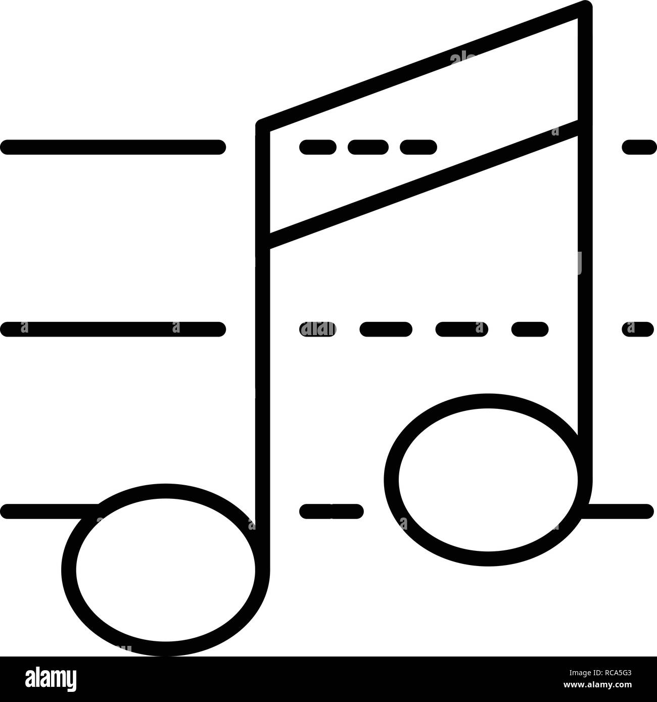 Musical note icon, outline style Stock Vector Image & Art - Alamy